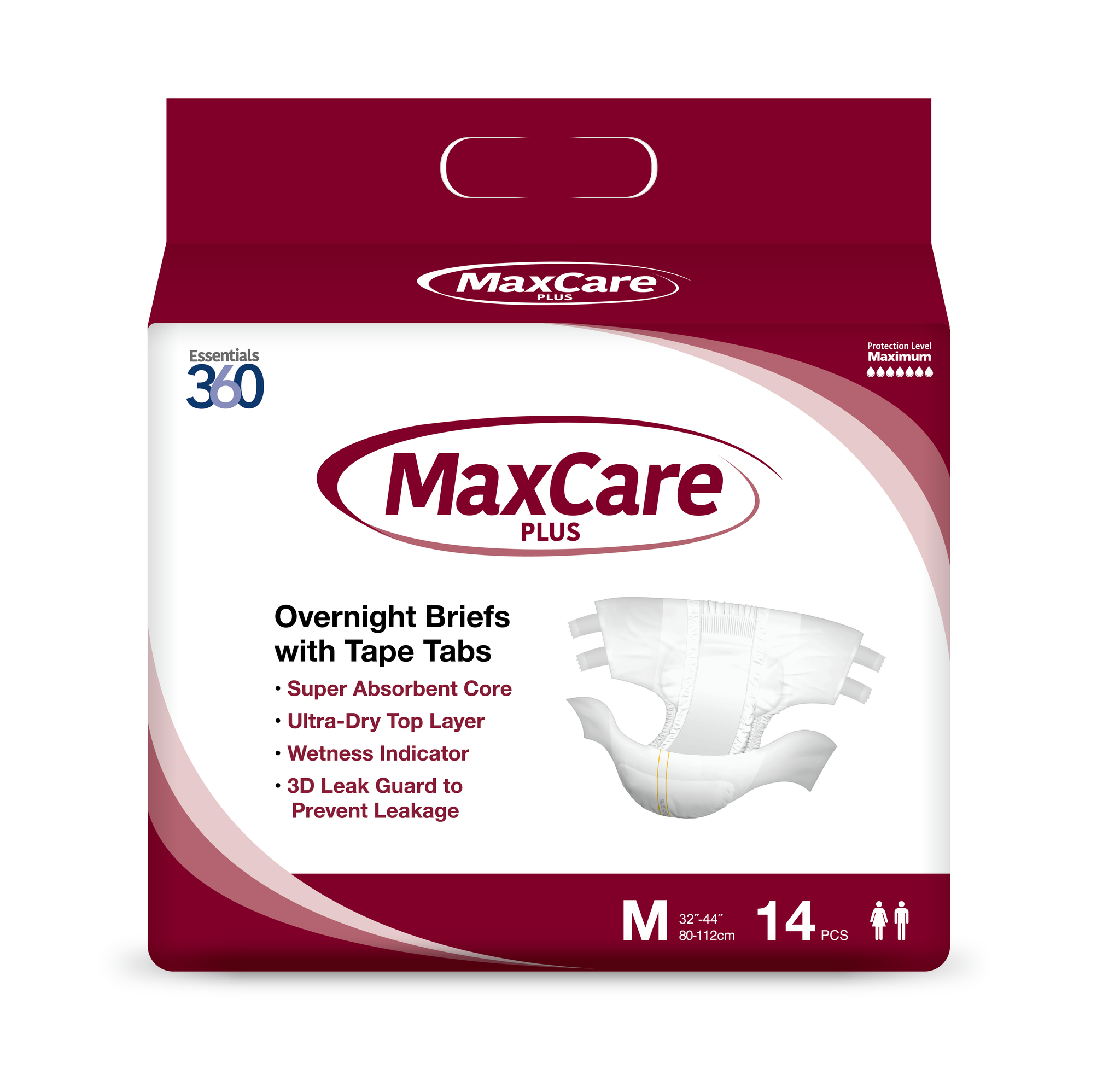 MaxCare Plus Overnight Briefs – Essentials 360